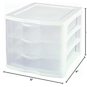 Sterilite 17918004 3 Drawer CLR Organizer, 6"x4"x3", White