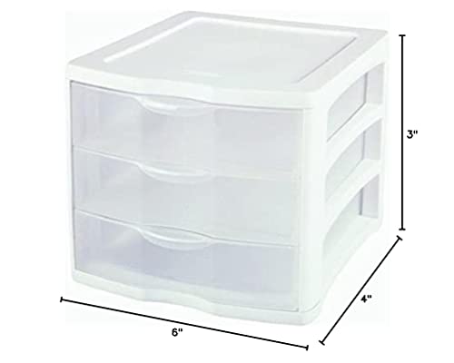 Sterilite 17918004 3 Drawer CLR Organizer, 6"x4"x3", White