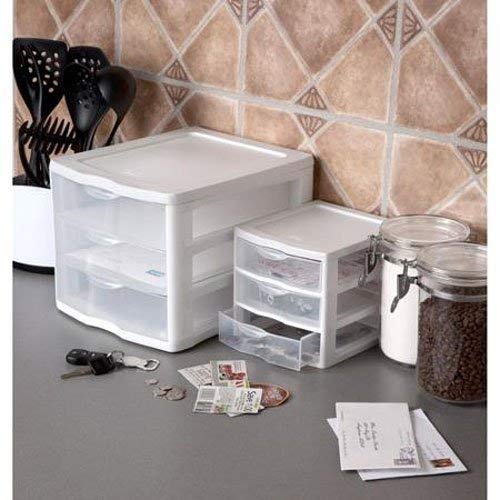 Sterilite 17918004 3 Drawer CLR Organizer, 6"x4"x3", White