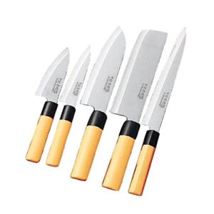 japanese kitchen knife set of 5 (wooden box case) mr. takaaki nakamura