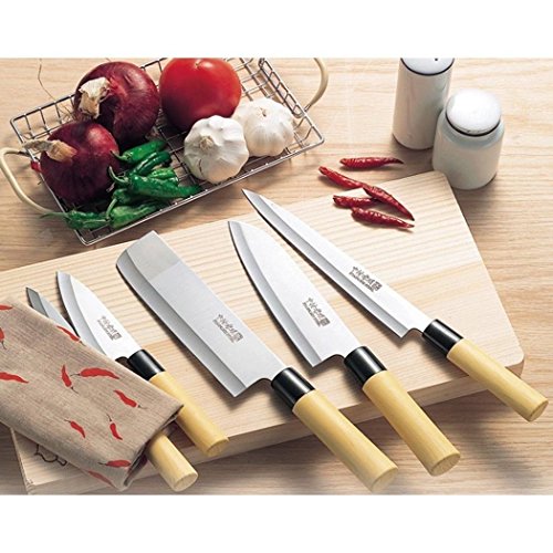 Japanese Kitchen Knife Set of 5 (Wooden Box Case) Mr. Takaaki Nakamura