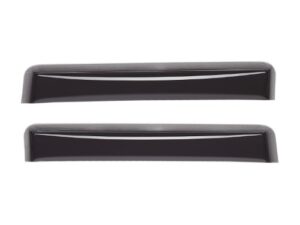 weathertech custom fit rear side window deflectors for chevrolet silverado crew cab, dark smoke – 83426