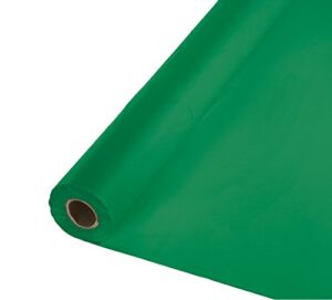 creative converting roll plastic table cover, emerald green , 100′ x 40″ –