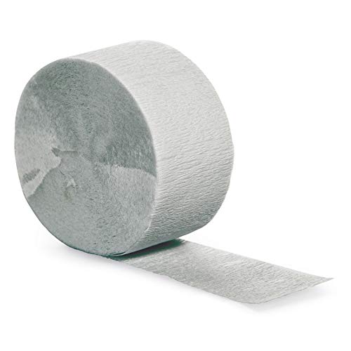 Creative Converting Touch of Color Crepe Paper Streamer Roll, 81-Feet, Shimmering Silver