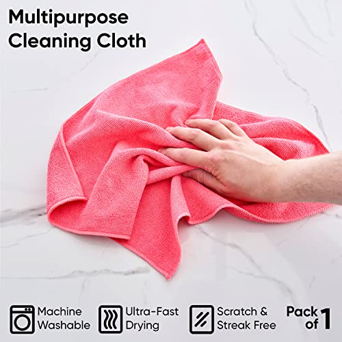 Superio Microfiber Cleaning Cloth 16x16 Highly Absorbent Cleaning Rags for House, Kitchen, Bathroom ,Car 3 Pack Multi Color Coded Multi-Purpose Streak-Free lint-Free Towels