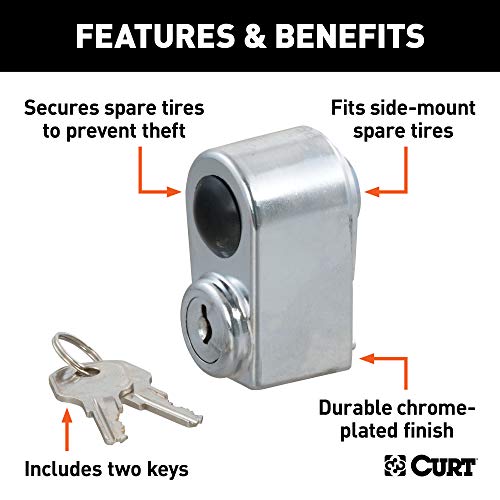 CURT 23562 Spare Tire Lock, Chrome