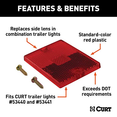 CURT 53515 Replacement Red Side Trailer Light Lens