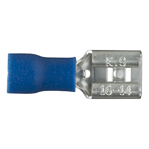 CURT 59592 16-14 Gauge Blue Vinyl-Insulated Female Wire Quick Connectors, 100-Pack