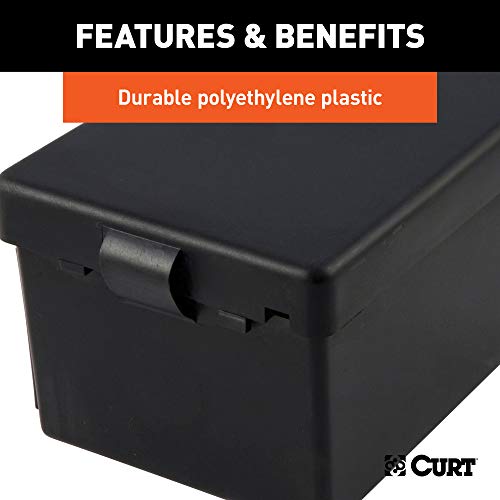 CURT 52030 5-Inch x 3-1/4-Inch x 3-7/8-Inch Lockable Breakaway Battery Case , Black