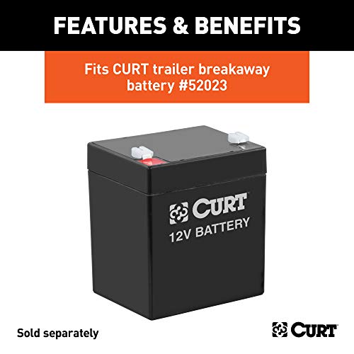 CURT 52029 5-Inch x 3-1/4-Inch x 3-7/8-Inch Lockable Breakaway Battery Case with Metal Bracket