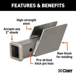 CURT 49717 2-Inch Weld-On Raw Steel Trailer Hitch Receiver, 5,000 lbs