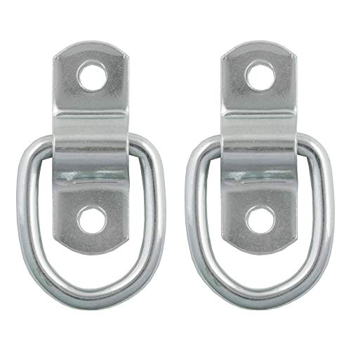 CURT 83731 1 x 1-1/4-Inch Surface-Mounted Trailer D-Ring Tie Down Anchors, 1,200 lbs Capacity, 2-Pack