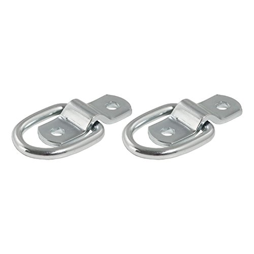 CURT 83731 1 x 1-1/4-Inch Surface-Mounted Trailer D-Ring Tie Down Anchors, 1,200 lbs Capacity, 2-Pack