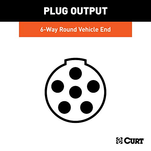 CURT 58091 Vehicle-Side 6-Pin Round Trailer Wiring Harness Socket