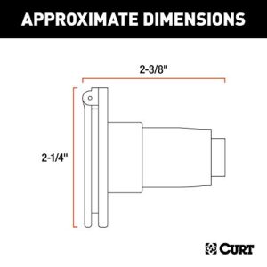 CURT 58091 Vehicle-Side 6-Pin Round Trailer Wiring Harness Socket