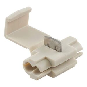 curt 59906 18-14 gauge white scotch snap lock wire connectors, 100-pack