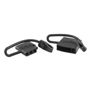 curt 58761 vehicle and trailer-side 4-pin flat wiring harness dust covers, 2-pack, black