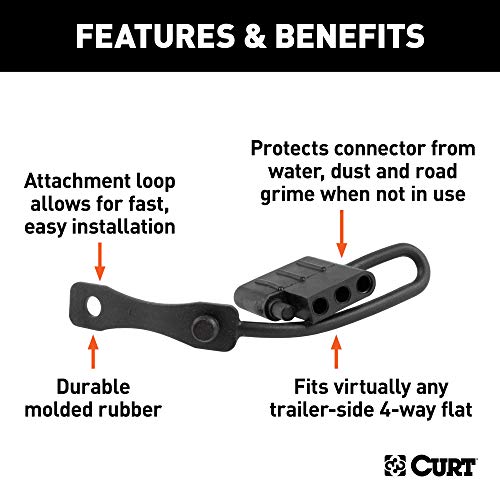 CURT 58750 Trailer-Side 4-Pin Flat Trailer Wiring Harness Connector Dust Cover