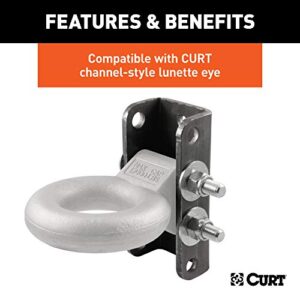 CURT 48610 Adjustable Lunette Ring or Coupler Channel 3-Inch ID x 7-1/2-Inch, 2-In Bolt Pattern