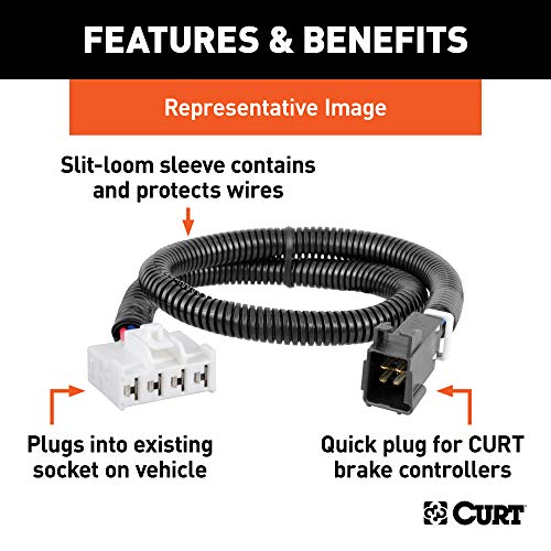 CURT 51432 Quick Plug Electric Trailer Brake Controller Wiring Harness, Select Ford F-Series Super Duty, E-Series, Expedition, Lincoln Navigator