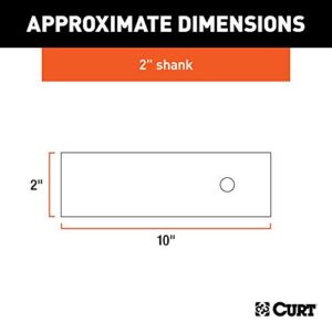 CURT 49529 2-Inch x 10-Inch Weld-On Raw Steel Trailer Hitch Bar Shank