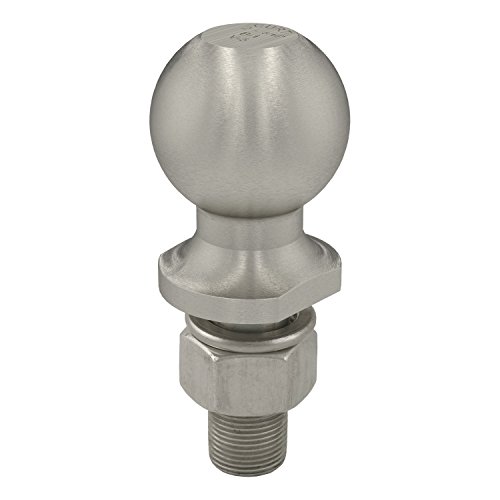 CURT 40084 Stainless Steel Trailer Hitch Ball, 7,500 lbs, 2-5/16-Inch Diameter, 1 x 2-1/8-Inch Shank