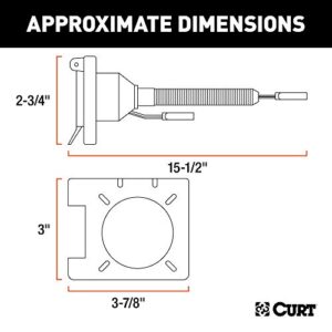 CURT 57604 Dual-Output 4-Way Flat Vehicle-Side to 6-Way Round Trailer Wiring Adapter