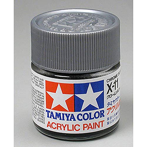 Tamiya America, Inc Acrylic X11 Gloss,Chrome Silver, TAM81011 0.77 Fl Oz (Pack of 1)