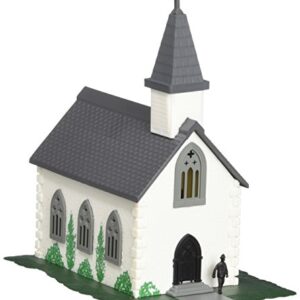 Bachmann Trains - PLASTICVILLE U.S.A. BUILT-UP BUILDING - COUNTRY CHURCH - N Scale , White