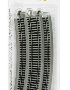 Bachmann Trains - Snap-Fit E-Z TRACK 26” RADIUS CURVED TRACK (5/card) - NICKEL SILVER Rail With Gray Roadbed - HO Scale