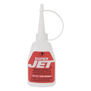 jet glue super jet – medium thickness industrial strength ca glue – forms strong bonds with just anything – ideal for all instant bond situations