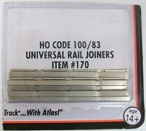 code 100/83 nickel silver universal rail joiners 48 pcs per blister, atlas #170 ho scale