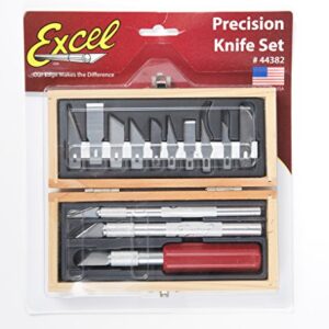 Excel Blades Sharp Hobby Knife Set, Precision Cutting Tool Set for Vinyl, Paper, Wood, Leather, Craft Knife Bulk Set Includes Light To Heavy Duty Knives and 13 Blades