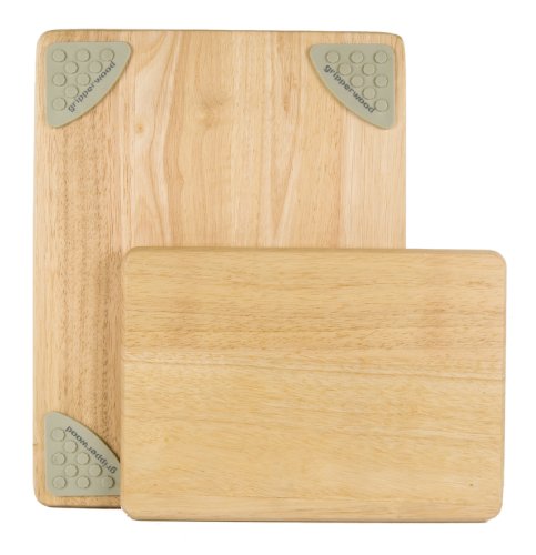 Architec Gripperwood Cutting Boards, Set of 2, Beechwood with Non-slip Gripper Feet, 11 by 8-Inches and 14 by 11-inches