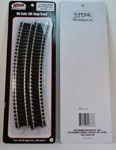 atlas ho scale code 100 nickel silver 22″ radius snap-track (6/bx)