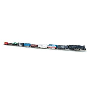 bachmann trains – empire builder ready to run 68 piece electric train set – n scale