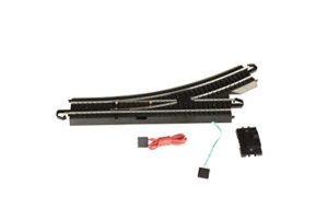 bachmann trains – snap-fit e-z track remote turnout – left (1/card) – steel alloy rail with black roadbed – ho scale