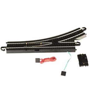 Bachmann Trains - Snap-Fit E-Z TRACK REMOTE TURNOUT - LEFT (1/card) - STEEL ALLOY Rail With Black Roadbed - HO Scale