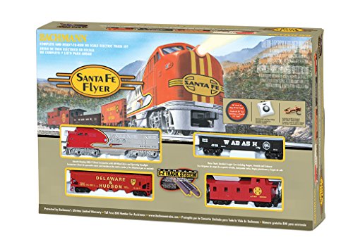 Bachmann Trains - Santa Fe Flyer Ready To Run Electric Train Set - HO Scale