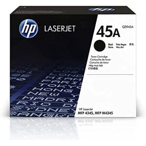 original hp 45a black toner cartridge | works with hp laserjet 4345 mfp series, hp laserjet m4345 mfp series | q5945a