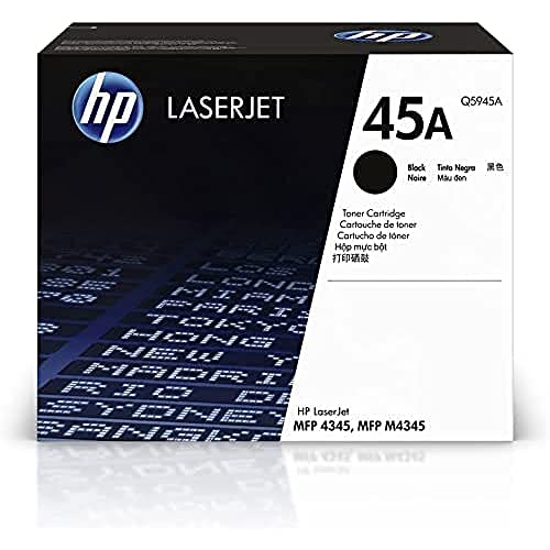 Original HP 45A Black Toner Cartridge | Works with HP LaserJet 4345 MFP Series, HP LaserJet M4345 MFP Series | Q5945A