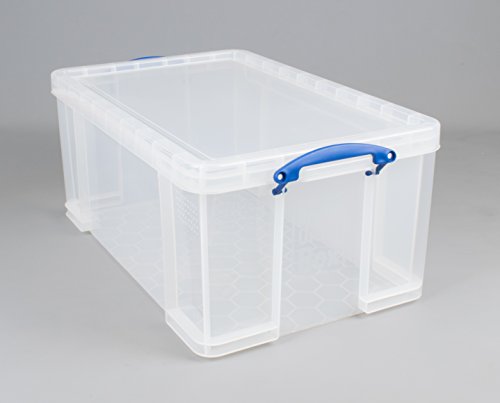 Really Useful Boxes(R) Plastic Storage Box, 64 Liters, 12 1/4in.H x 17 5/16in.W x 28in.D, Clear, 64C