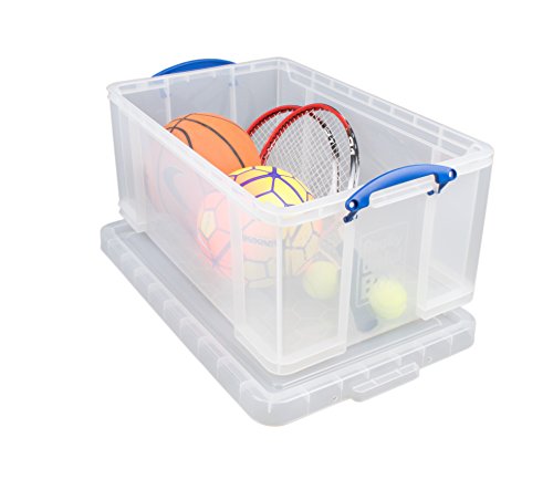 Really Useful Boxes(R) Plastic Storage Box, 64 Liters, 12 1/4in.H x 17 5/16in.W x 28in.D, Clear, 64C