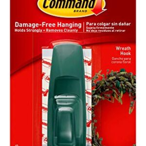 Command Large Utility Hook, Damage Free Hanging Wall Hook with Adhesive Strips, No Tools Wall Hook for Hanging Decorations in Living Spaces, 1 Green Hook and 2 Command Strips