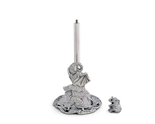 Arthur Court Designs Elephant Decorative Counter Top Paper Towel Holder - Aluminum Metal Countertop 14.5 inch Standing Tall