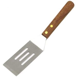 chef craft select stainless steel slotted wooden handle cookie spatula, 8 inches in length, natural