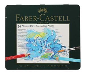 faber-castel fc117524 albrecht durer artist watercolor pencils in a tin (24 pack), assorted