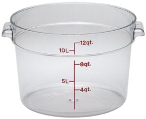 cambro round storage container, 12 quart, clear