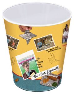 napoleon dynamite tin litho 10″ trash can waste paper basket