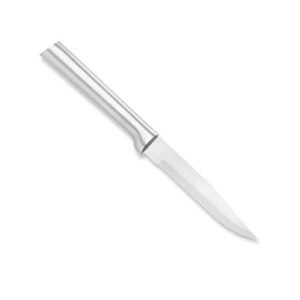 rada cutlery serrated steak knife stainless steel blade with aluminum made in usa, 7-3/4 inches, silver handle